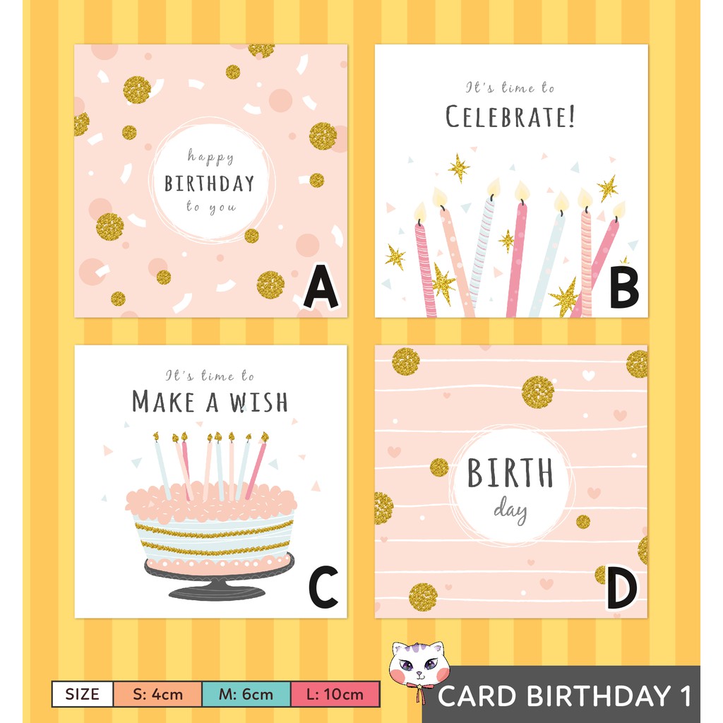 Jual Kartu ucapan label kado ULANG TAHUN BIRTHDAY cantik murah | Shopee ...