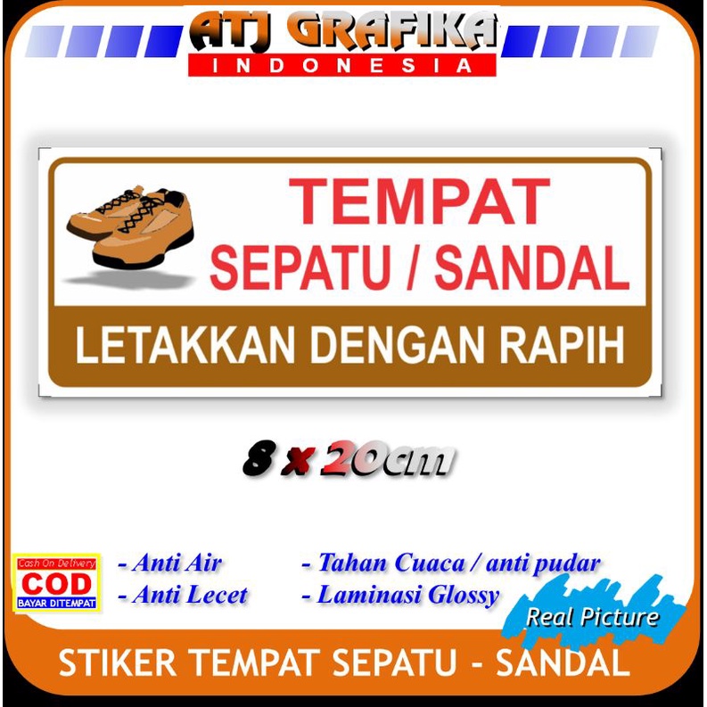 Jual Stiker tempat sepatu sandal sticker kebersihan kerapihan rak ...