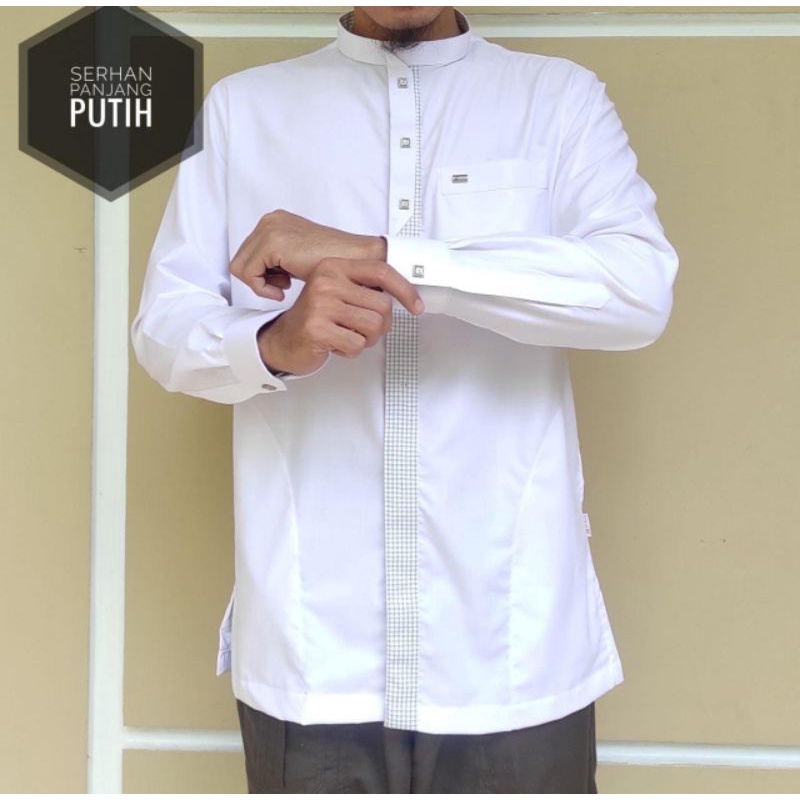 Jual KOKO AL RAZ PREMIUM KAIN KATUN WARNA PUTIH LENGAN PANJANG MANSET ...