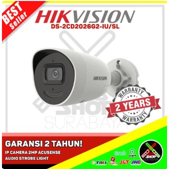 Jual IPCAM Outdoor 2MP Accusense HIKVISION DS-2CD2026G2-IU/SL LED Suara | Shopee Indonesia
