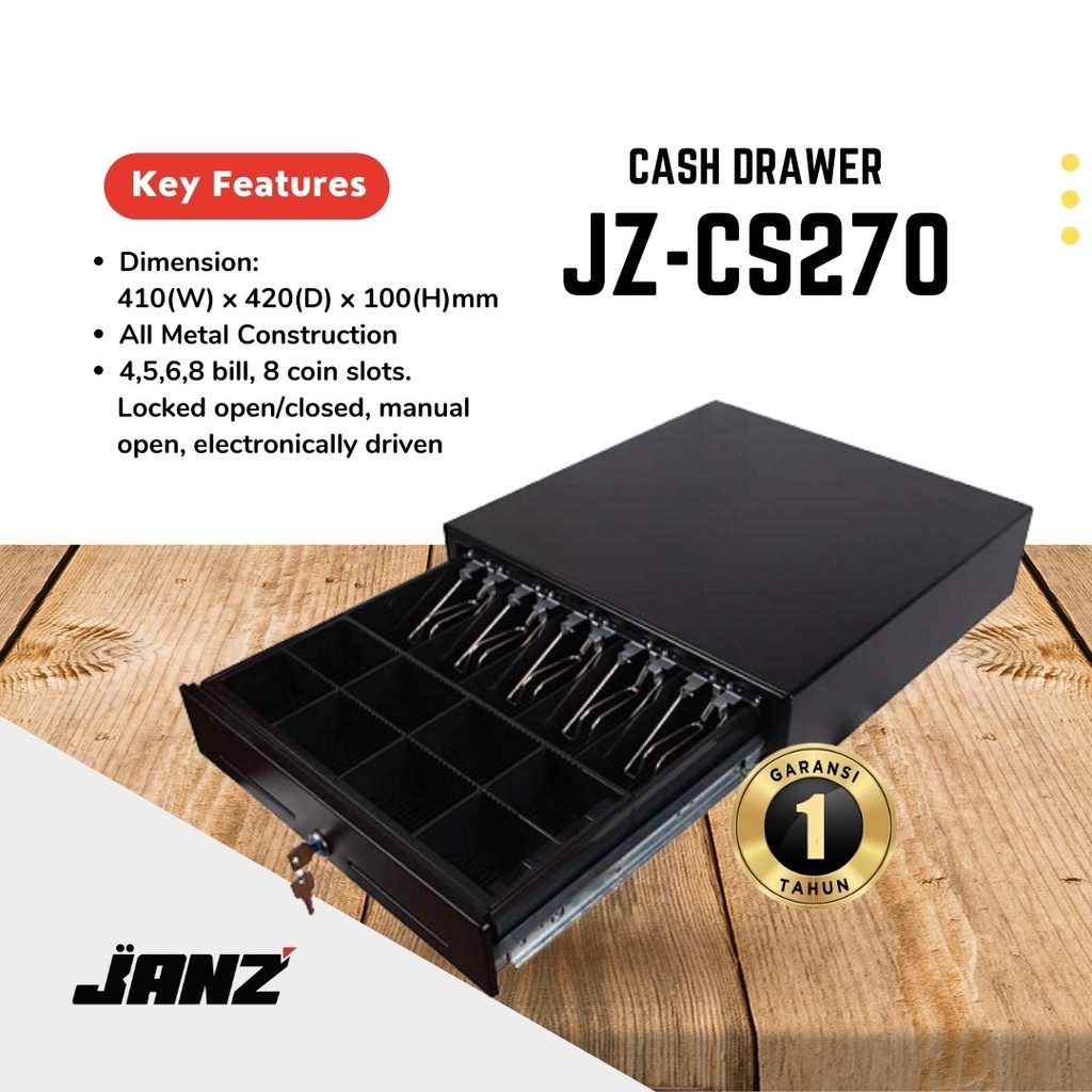 Jual JANZ CS270 Cash Drawer Machine Heavy Duty | Shopee Indonesia