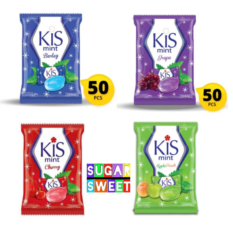 Jual Permen Kis Mint Barley / Cherry / Grape / Apple Peach 125 gr isi 50 Pcs | Shopee Indonesia