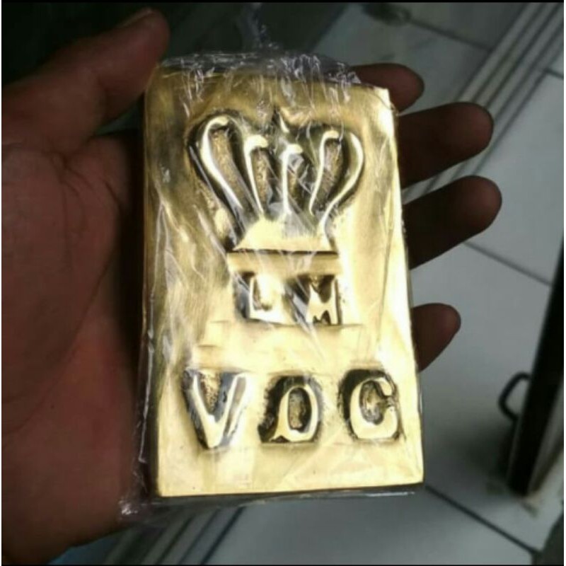 Jual Emas Batang VOC LM Gambar Mahkota Bahan Kuningan Antik Langka ...