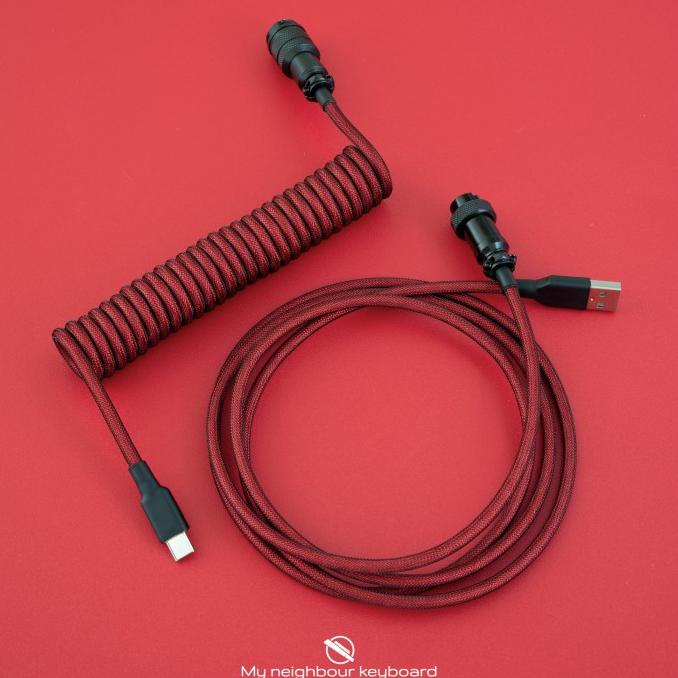 Jual Coiled Cable Mechanical Keyboard Type C with Aviator - Red ...