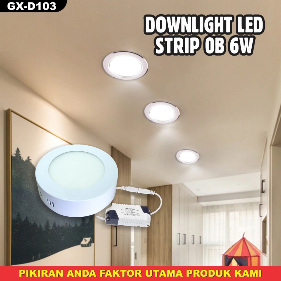 Jual Lampu downlight LED Panel Outbow BULAT 6W Putih 6 W Watt 6Watt ...