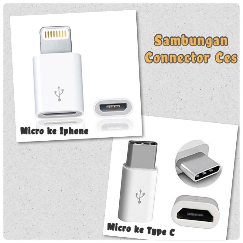 Jual Converter Charger / Sambungan Kepala Ces Micro USB to Type C ...