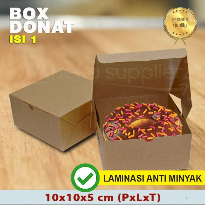 Jual Kotak Dus Box Donat KRAFT COKLAT Isi 1 (100 pc) | Shopee Indonesia