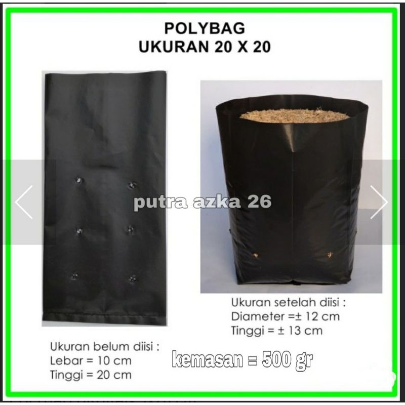 Jual polybag tanaman, polybag besar, ukuran 20 * 20 kemasan 500 gr ...