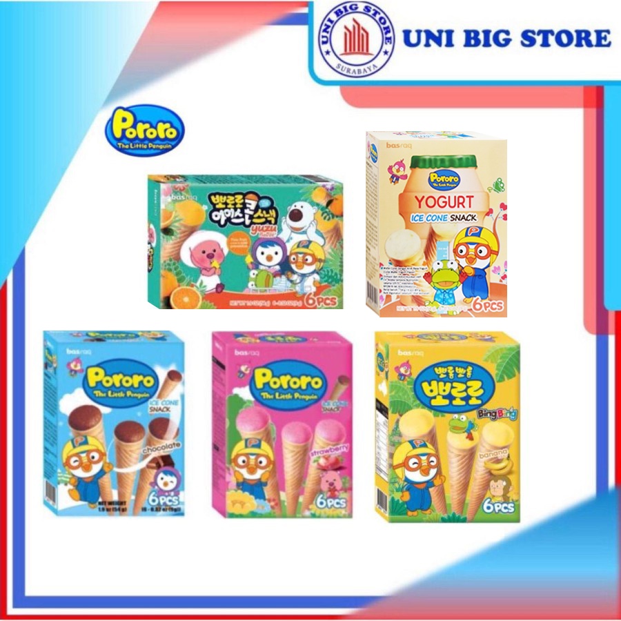 Jual Pororo Ice Cone Snack Coklat Strawberry Yoghurt Banana Yuzu 54 ...