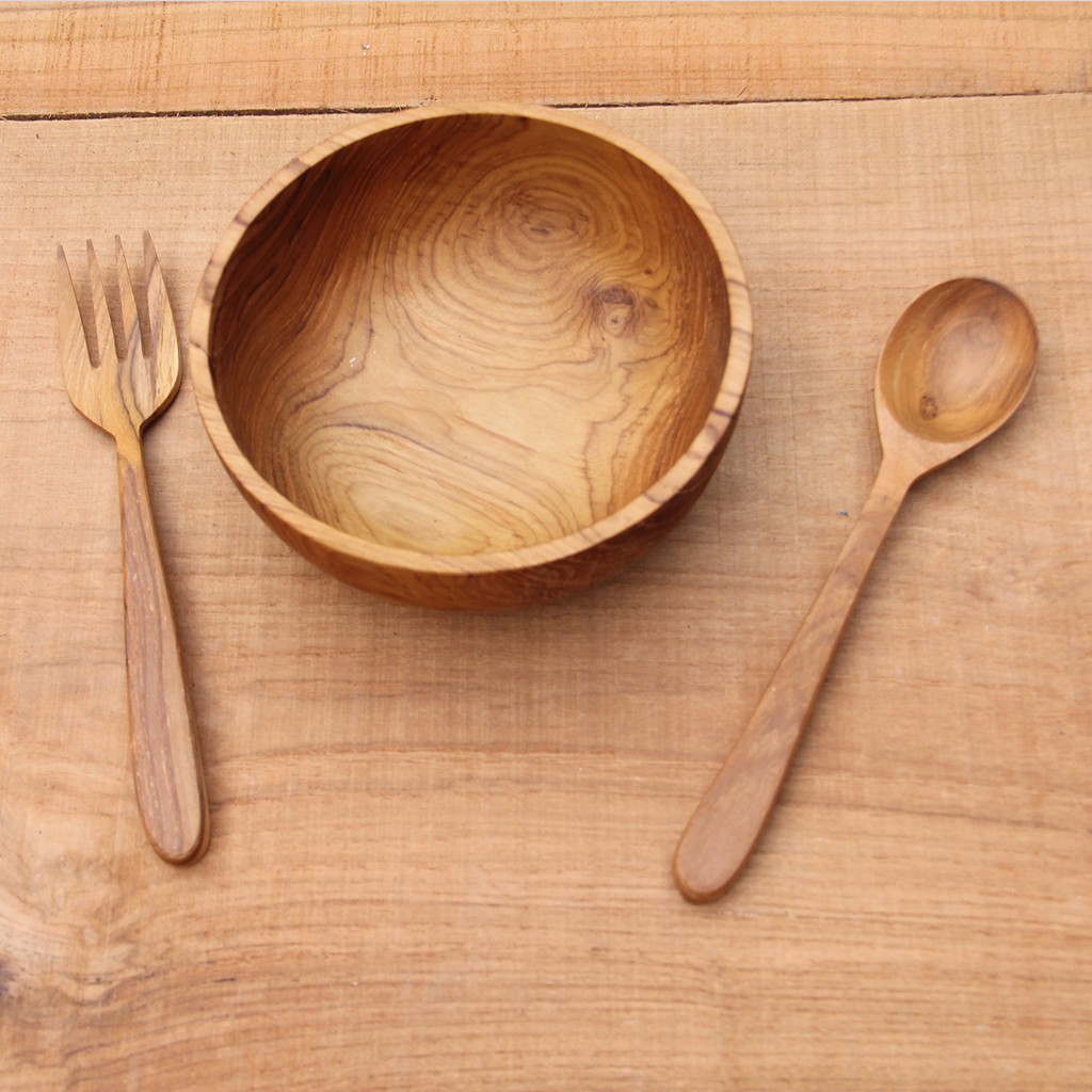 Jual Sendok Makan Kayu | Sendok Garpu Kayu Gagang Lurus| Sendok Kayu ...