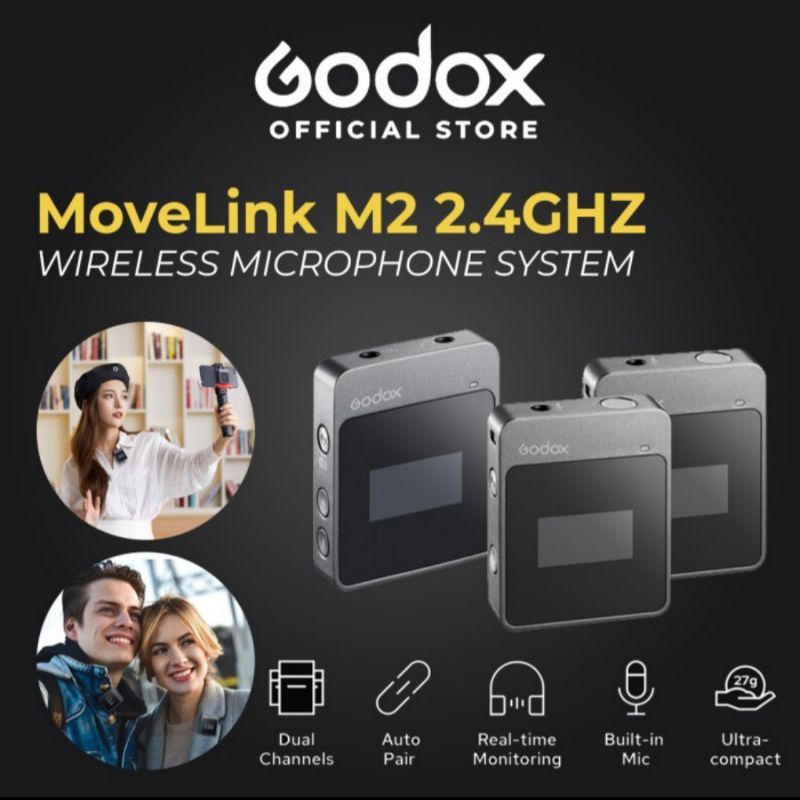 Jual Godox MoveLink M2 / M1 Compact Digital Wireless Microphone System ...