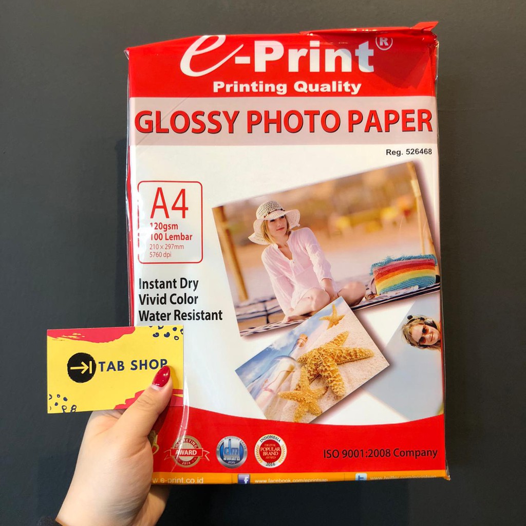 Jual TAB SHOP - EPRINT GLOSSY PHOTO PAPER KERTAS FOTO A4 120 GSM 100 LEMBAR - E-PRINT KERTAS ...