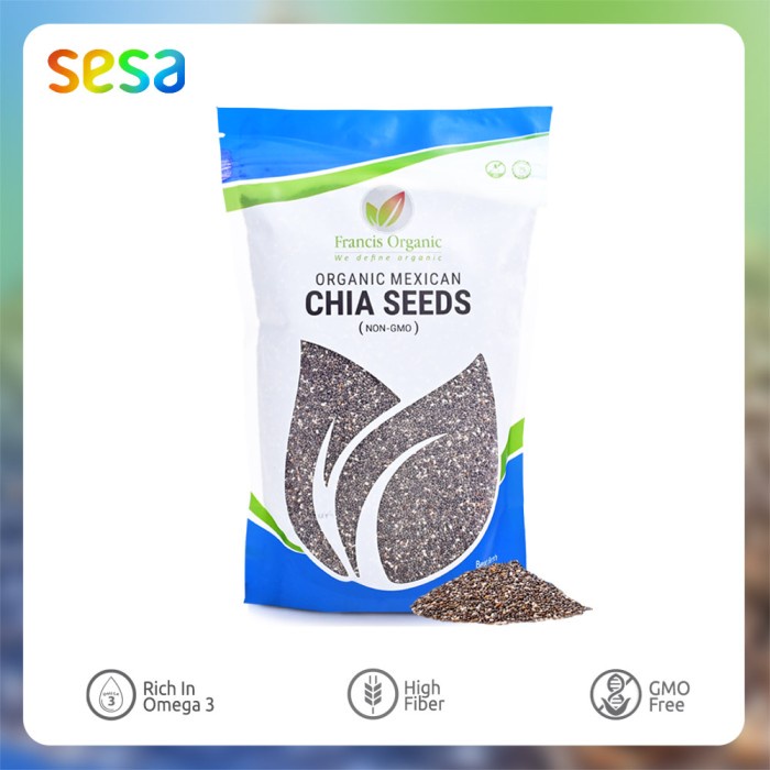 Jual 10cscss Francis Organic Black Chia Seed Mexico 500 Gr Dscscv ...