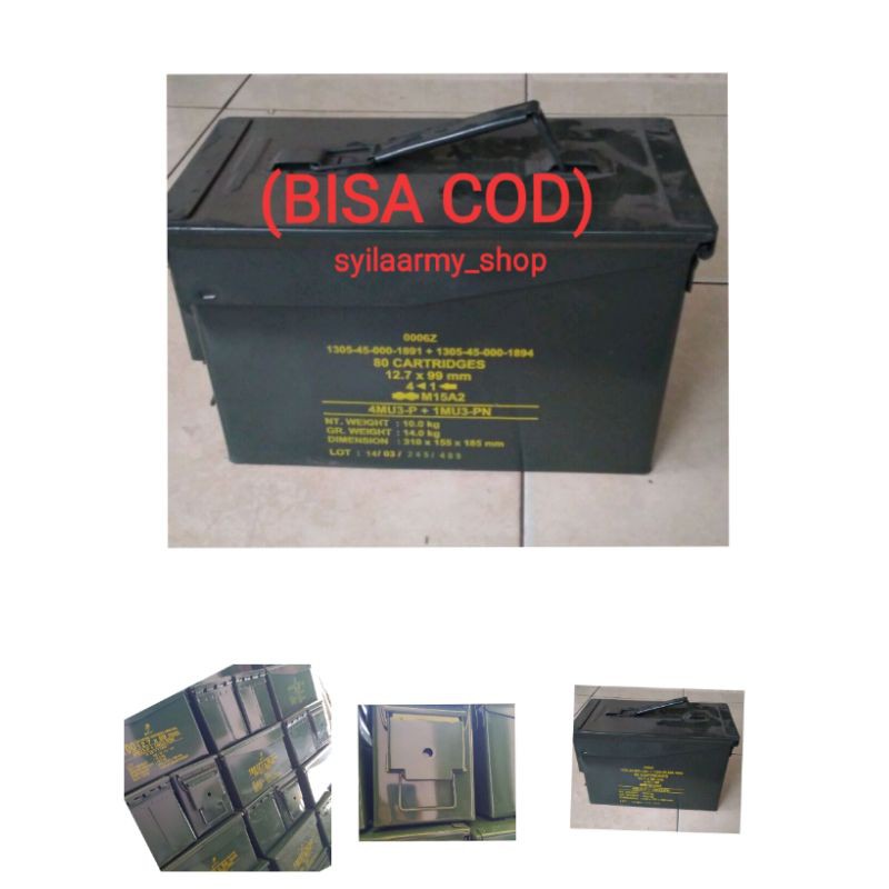 Jual bok besi/kotak bekas peluru/box serba guna/bekas peluru Pindad ...