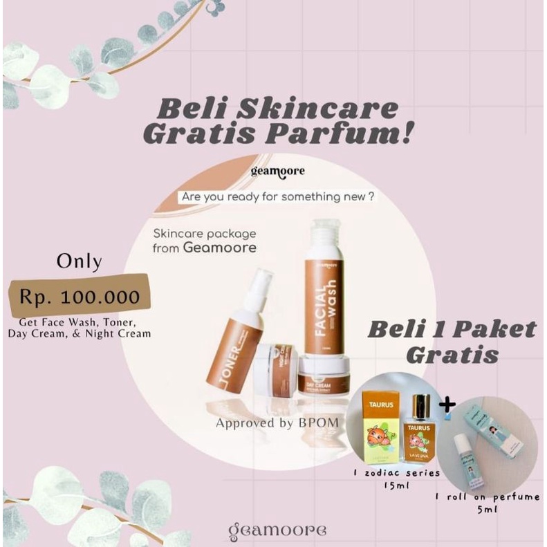 Jual [ PROMO ] Geamoore Skincare !!! Beli 1 Paket Gratis Parfum ...