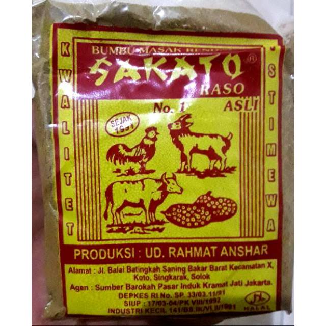 Jual BUMBU SAKATO RENDANG ISI 50 GR | Shopee Indonesia