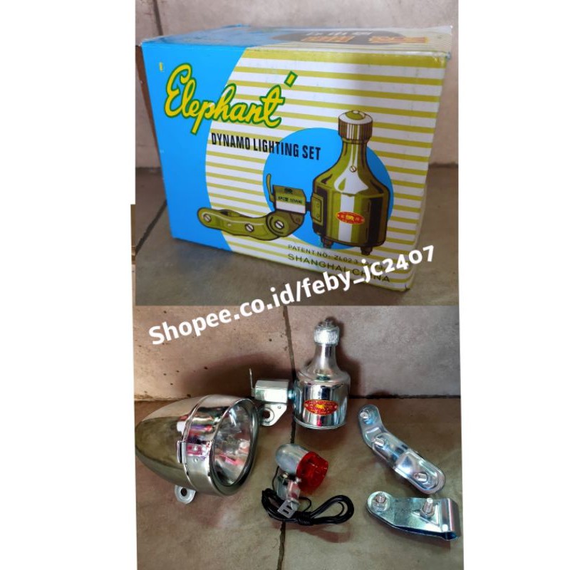 Jual Lampu Dinamo Sepeda Onthel Ontel Sepeda Tua lampu Set Elephant ...