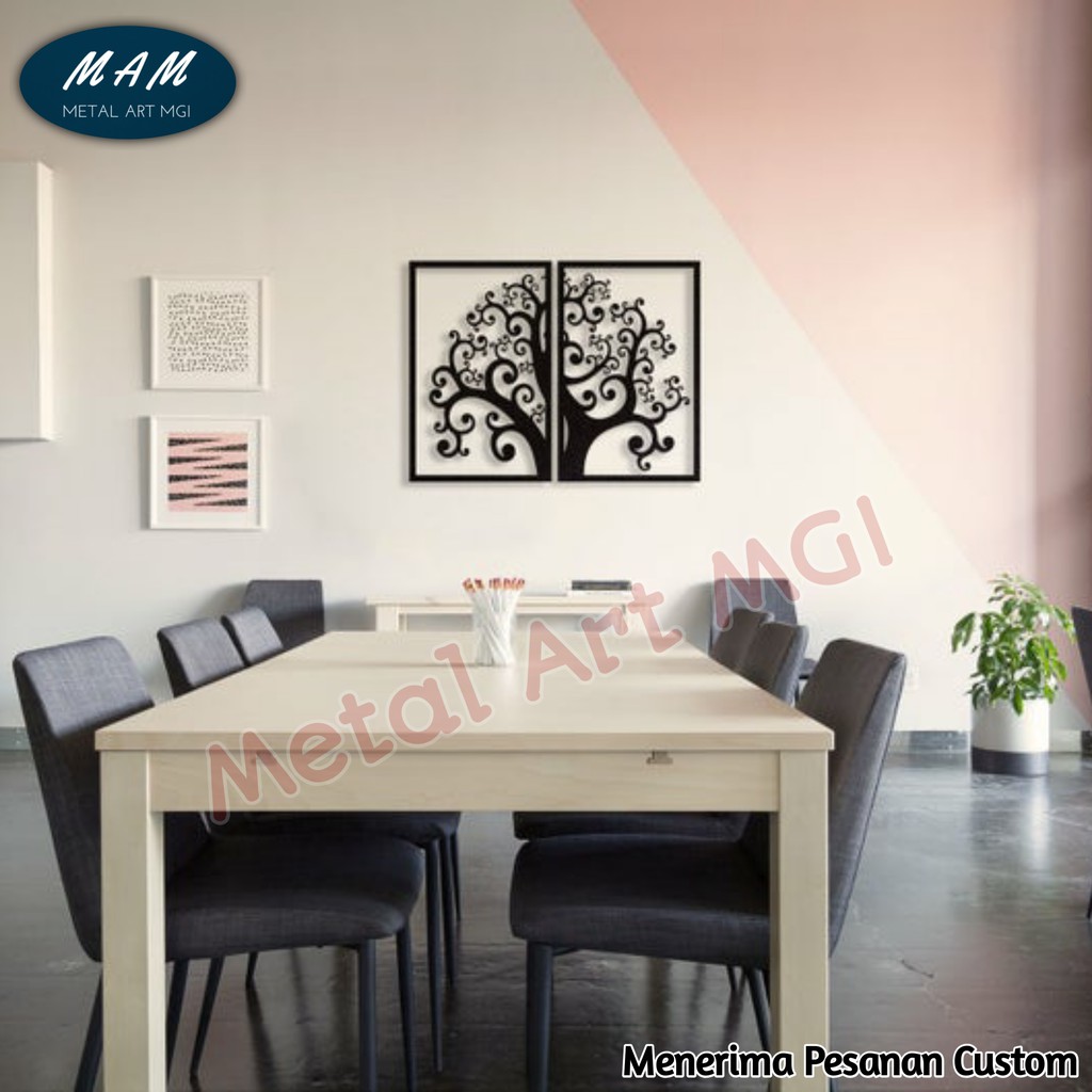Jual Hiasan Dinding Pohon 2set METAL WALL DECOR dekorasi dinding | Shopee Indonesia