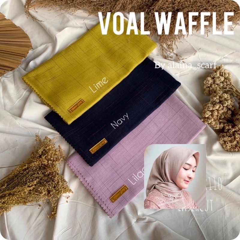 Jual Hijab SEGIEMPAT LASERCUT WAFFLE PREMIUM BRAND ALAINA SCARF ...