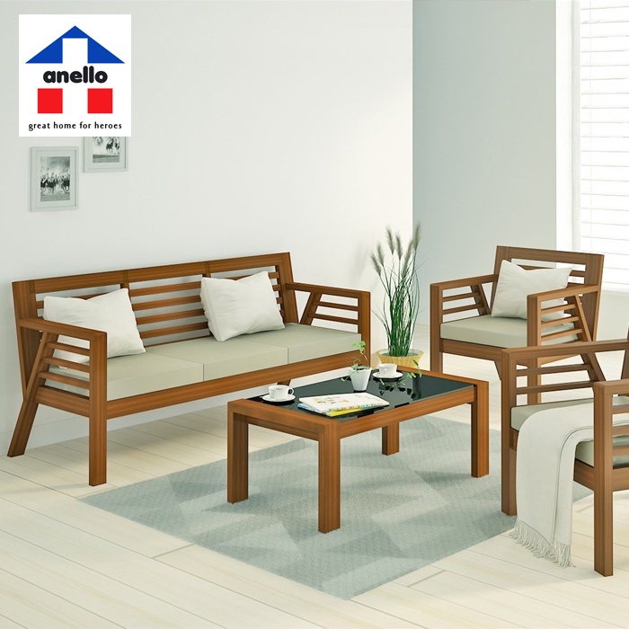 Jual SOFA RUANG TAMU / SOFA TERAS OTTAWA WARNA KAYU TEAK | Shopee Indonesia