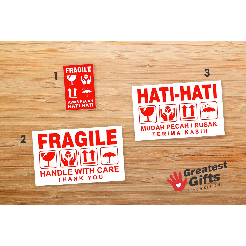 Jual Stiker label FRAGILE Online Shop Sticker pengiriman paket mudah ...