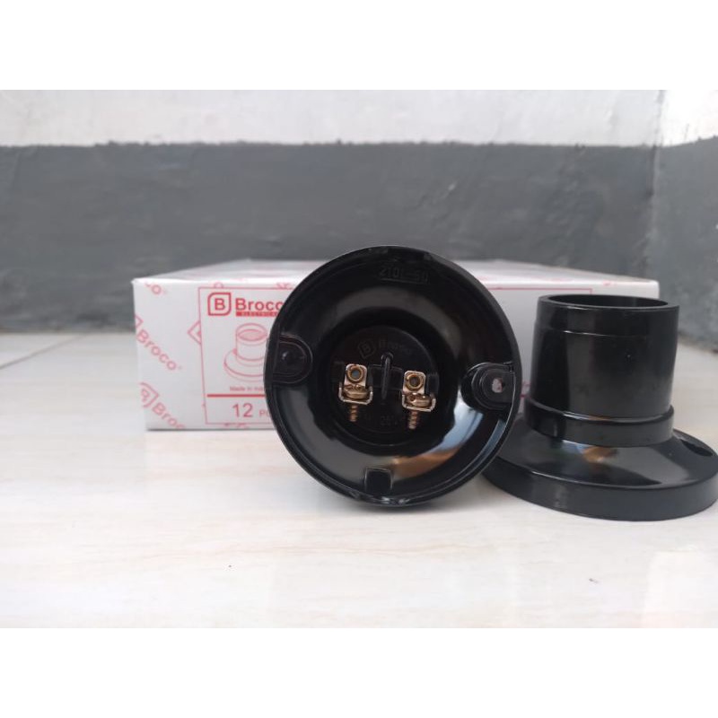 Jual Broco fitting plafon hitam/ fitting lampu tempel | Shopee Indonesia
