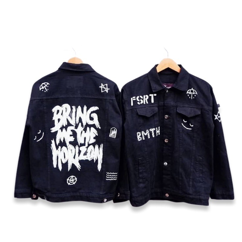 Jual JAKET DENIM NEW BMTH with GLOW IN THE DARK | Shopee Indonesia