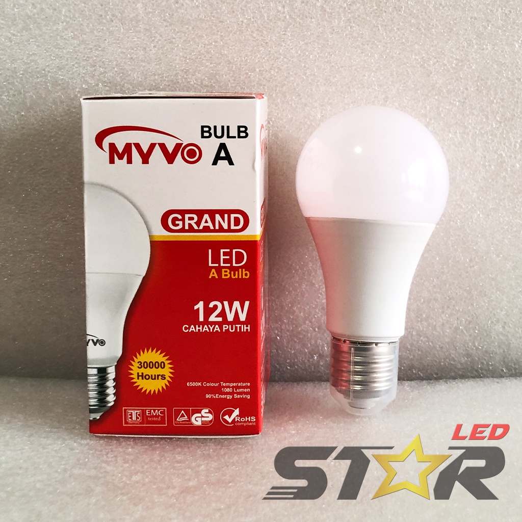 Jual MYVO Grand Bulb A LED 12W, 15W, 18W,Lampu Bulat Murah Hemat Energi Irit Listrik Super ...