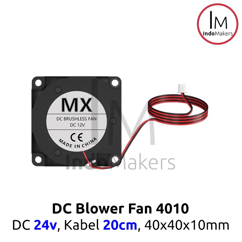 Jual DC Blower Fan / Turbo Fan 4010 DC 24V 2 pin Kabel 20cm | Shopee ...