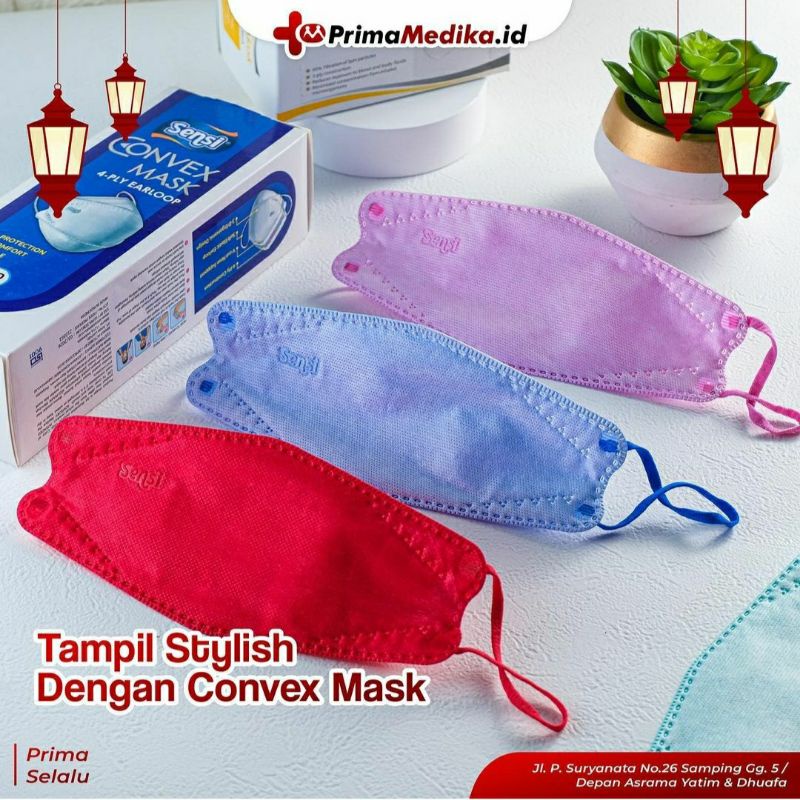 Jual Sensi Convex Mask 4ply 3D Color 20pcs | Shopee Indonesia