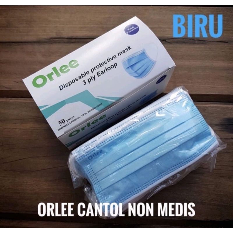 Jual Masker Orlee Earloop biru | Shopee Indonesia
