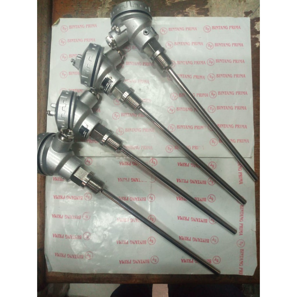 Jual Head 1/2" NPT Thermocouple Tipe RTD PT100 uk. 8 x 200mm / Terminal ...
