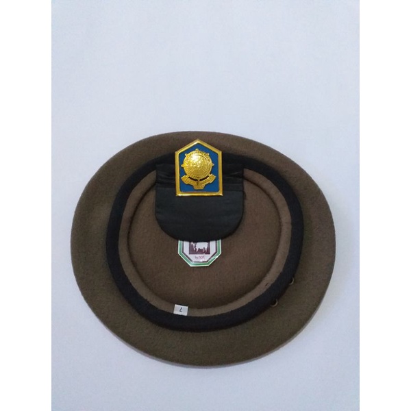 Jual Baret POL PP + Emblem (segi lima/kupu kupu) | Shopee Indonesia