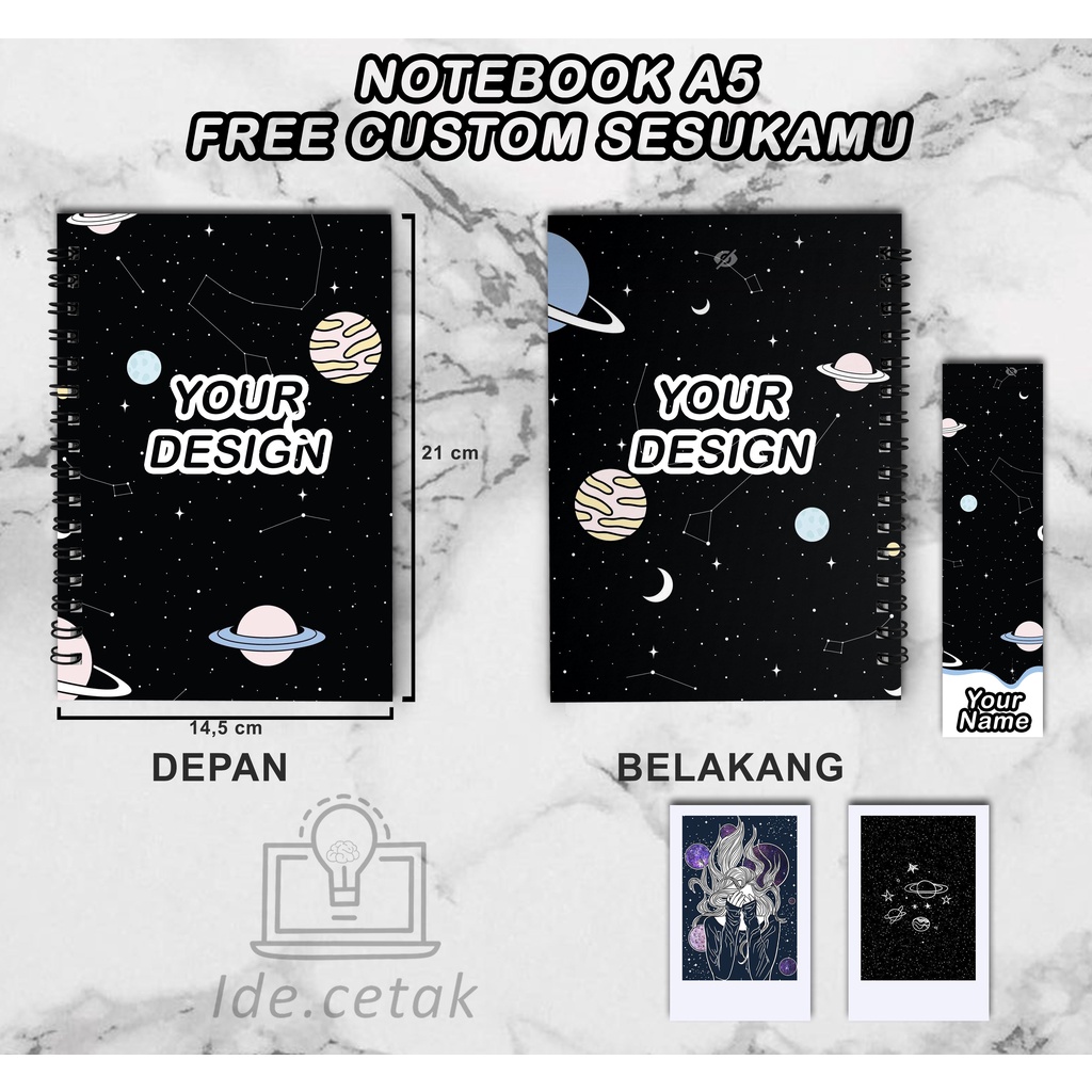 Jual Notebook A5 Spiral Custom Murah Isi 70 Lembar | Notebook A5 custom ...