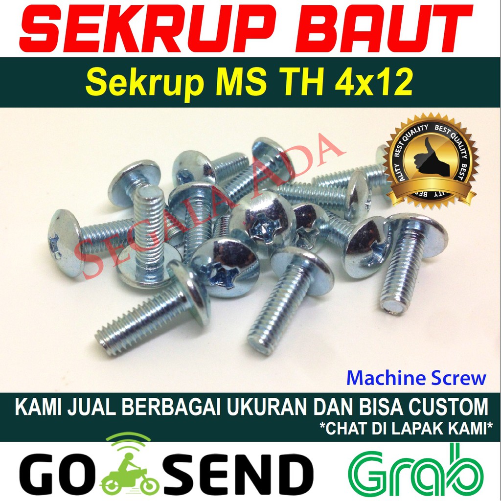 Jual Sekrup Skrup Baut Mesin MS TH 4x12 | Shopee Indonesia