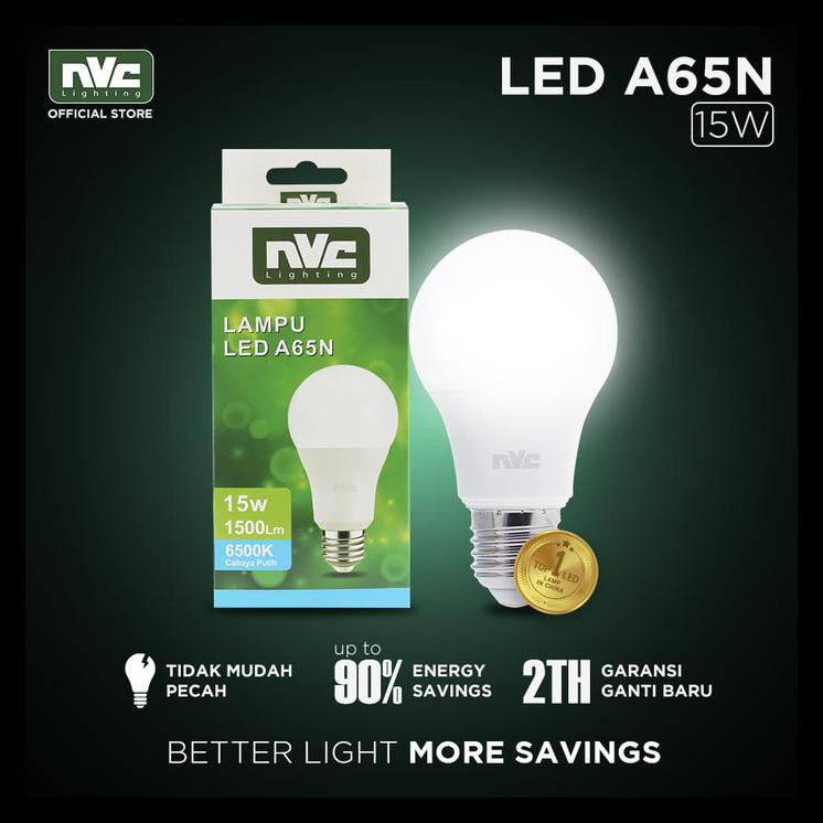 Jual Lampu LED NVC-A65N / Warna Putih 15 Watt / Bohlam Murah Hemat ...