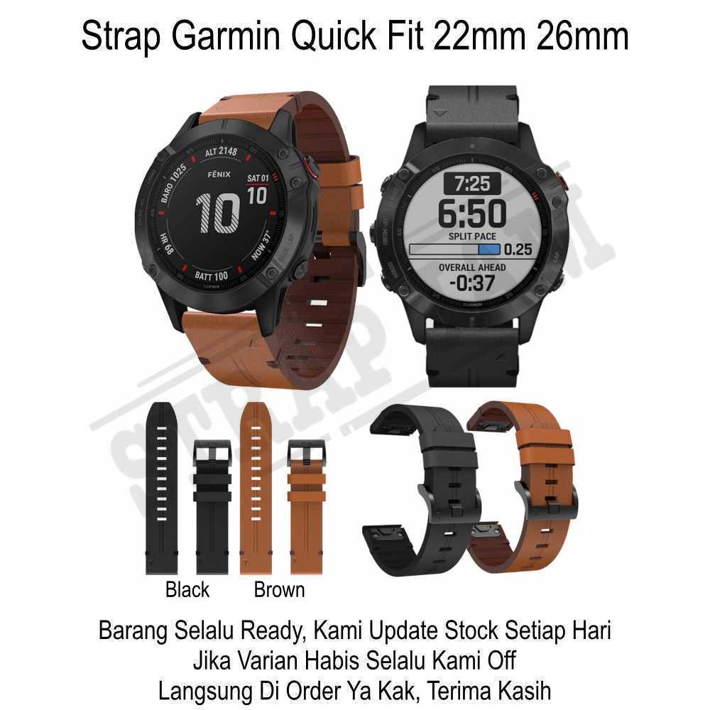 Jual Strap Garmin Quick Fit 22mm 26mm - Tali Jam Kulit Leather With ...