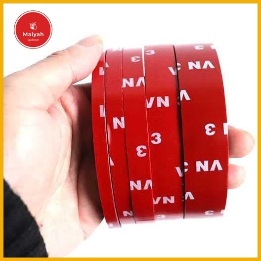 Jual Double tape tebal 3m Merah Double tip Lem 2 Sisi Kecil Besar VN3 ...