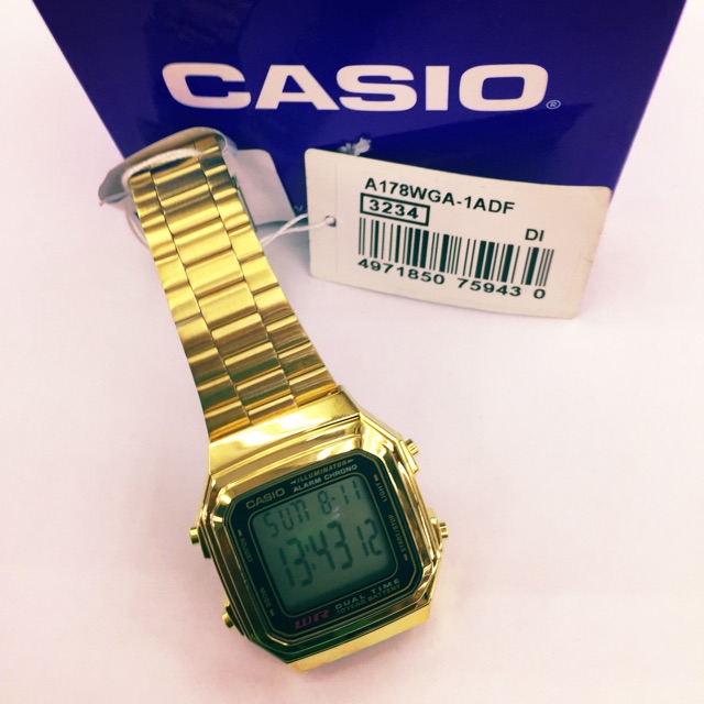 Jual Casio Illuminator digital rantai full gold wanita A178WGA/WA-1ADF/DB-360-1ADF original 100% ...