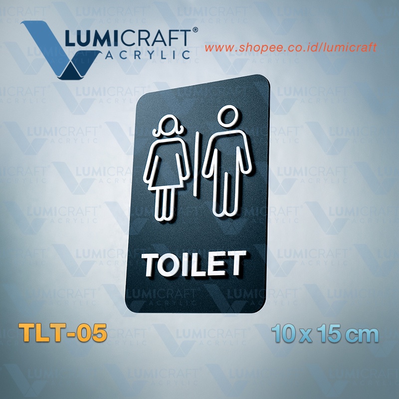 Jual Toilet Sign Acrylic / Lambang Toilet WC Akrilik Minimalis Hitam ...