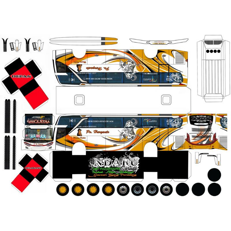 Jual papercraft pola bus bebas pilih nama bus | Shopee Indonesia