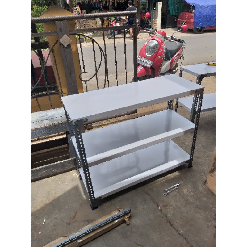 Jual Rak Besi ambalan plat 3 rak susun | Shopee Indonesia