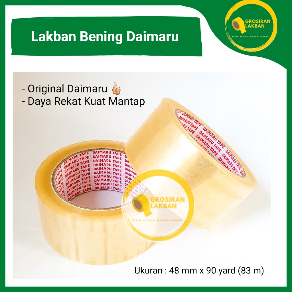 Jual Lakban OPP Tape Daimaru 48mm x 90 yard Bening Isolasi 2 Inch | Shopee Indonesia