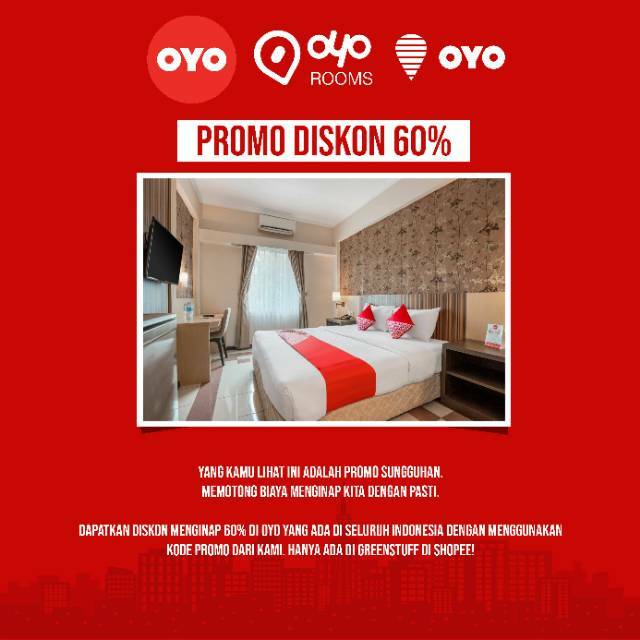 Jual VOUCHER DISKON OYO 60% | Shopee Indonesia