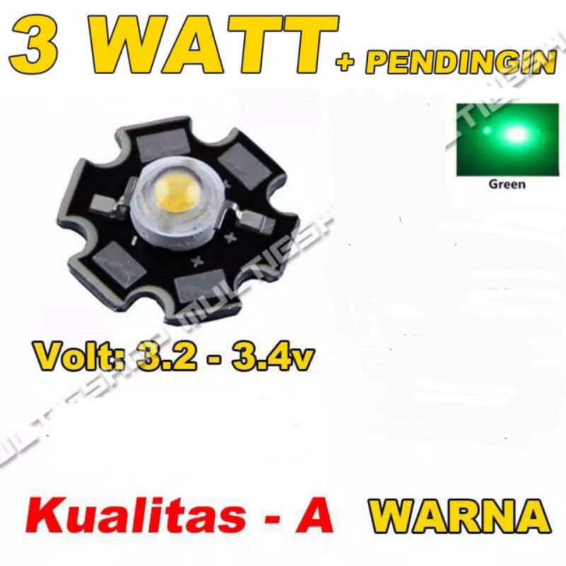 Jual HPL 3W High Power LED 3W Warna dengan PCB Aluminium | Shopee Indonesia