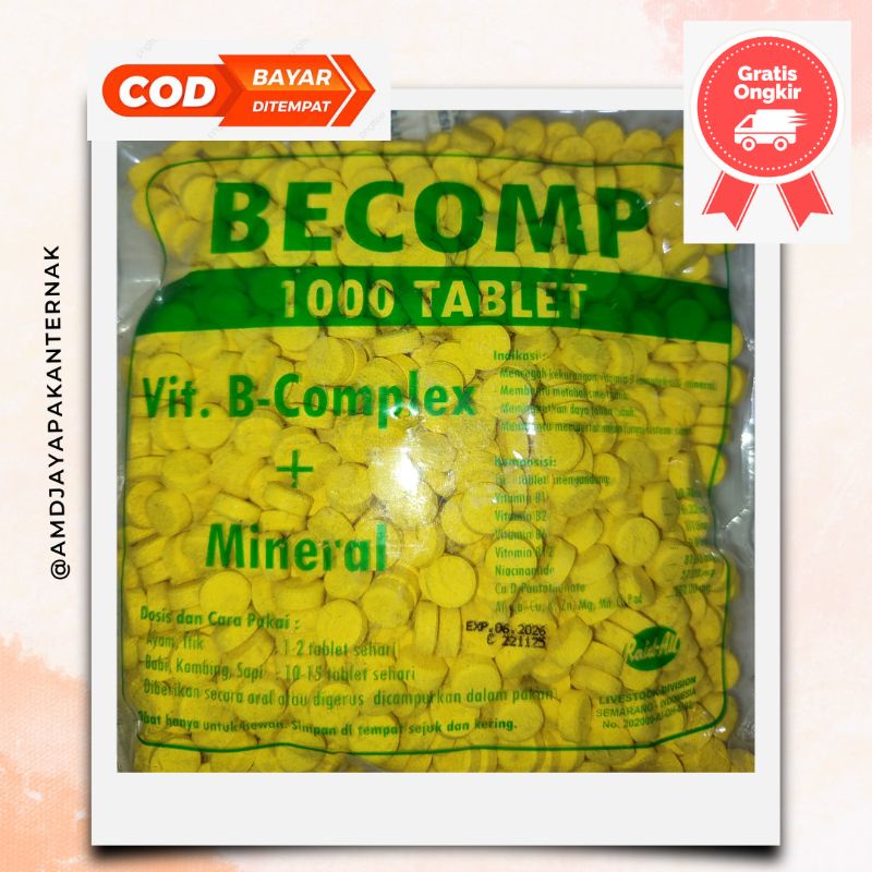 Jual BECOMPLEX 1000 Tablet Vitamin B-complex dan Mineral | Shopee Indonesia