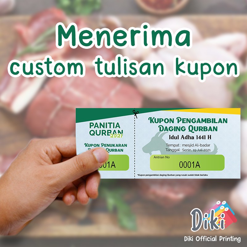 Jual Cetak Kupon Pengambilan Daging Qurban Murah (FREE DESIGN) | Shopee ...