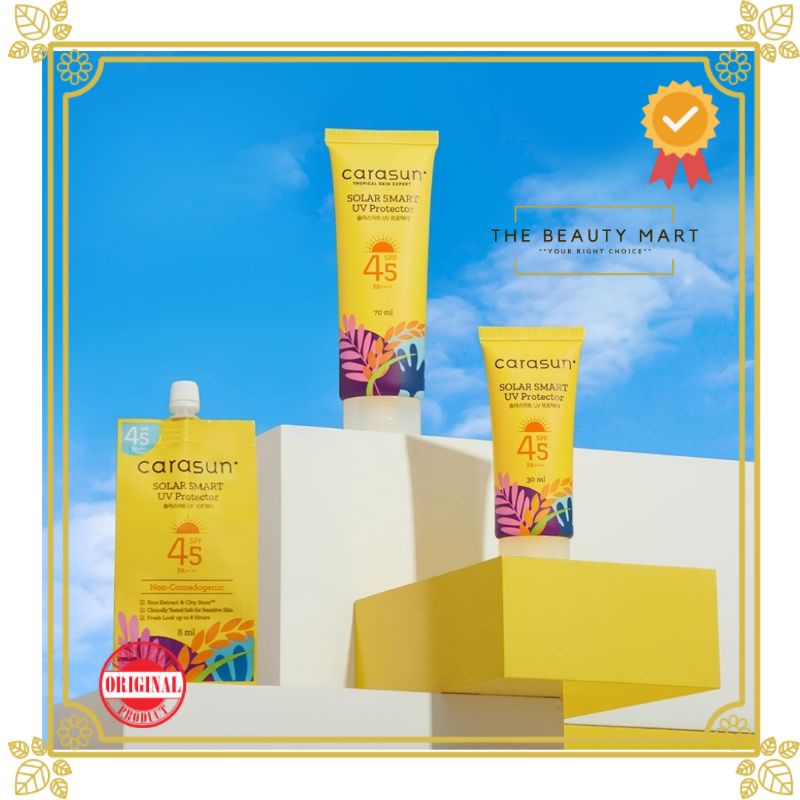 Jual Carasun Solar Smart UV Protector Spf 45 PA++++ Size: 30ml | 70ml | Sachet 8ml | Shopee ...