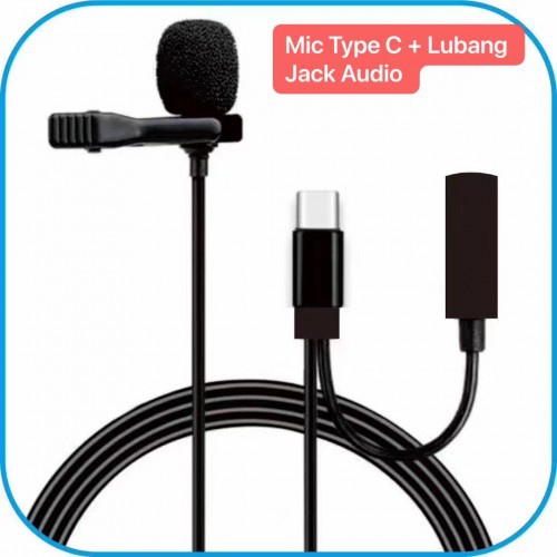 Jual Microfon Android Type USB C Plus Lubang Headset Jack Audio 3.5 mm ...