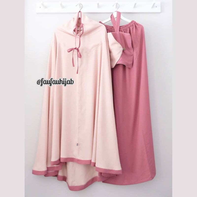 Jual Mukena Sonya Plain peach flaminggo (tali ikat manual) | Shopee ...